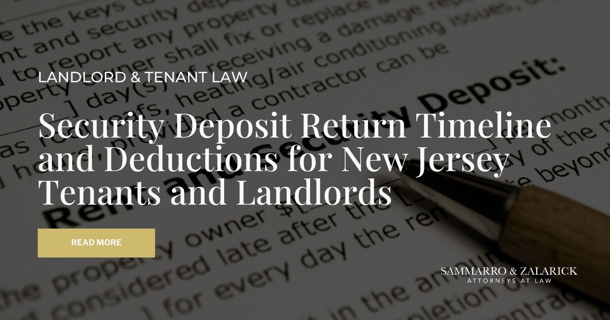 Security Deposit Return Timeline For New Jersey
